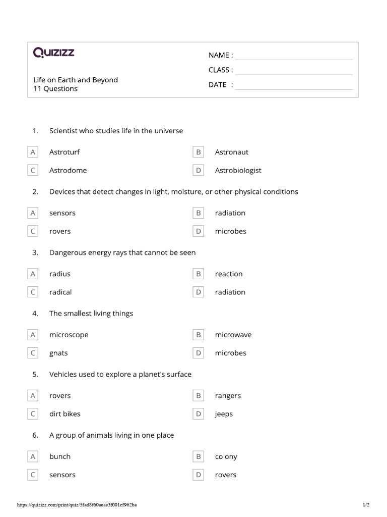 Life On Earth and Beyond | PDF