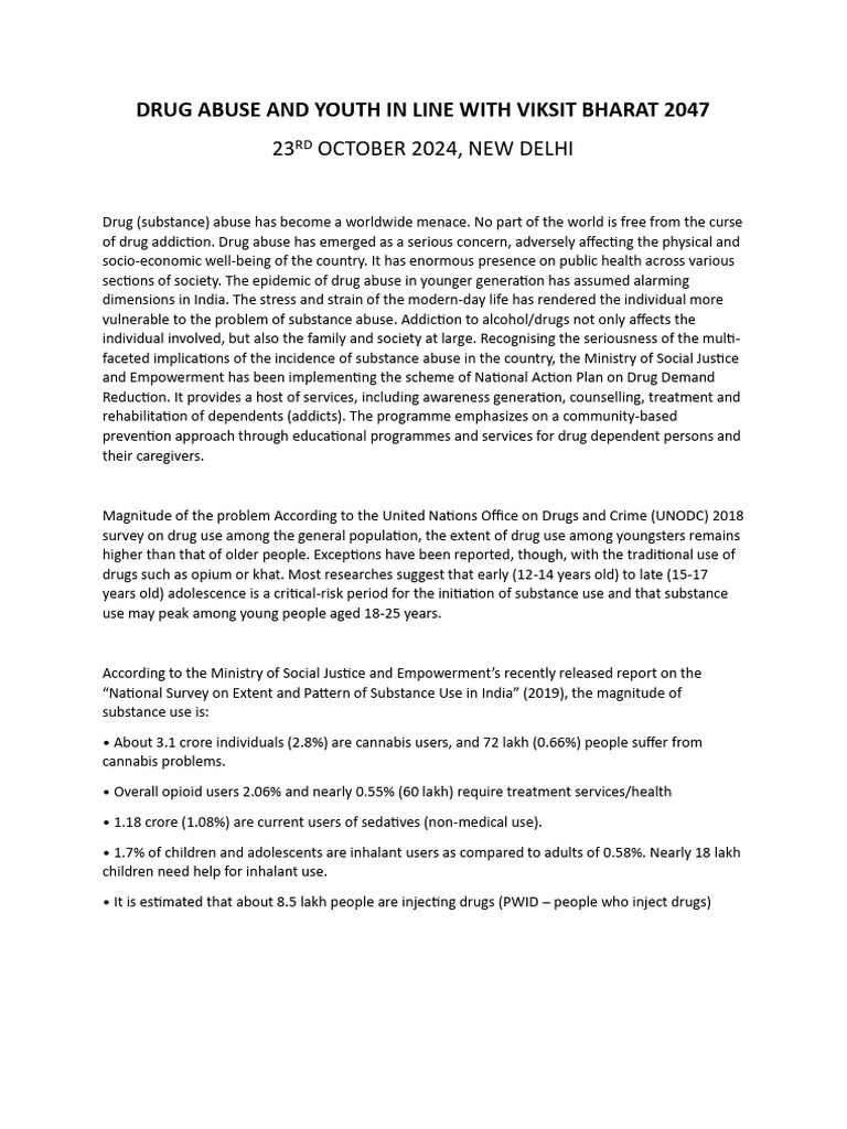 Press Release | PDF | Substance Abuse | Substance Dependence