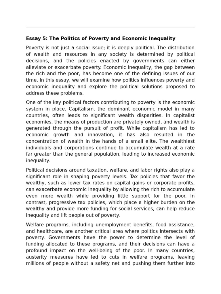 Essay 5 | PDF | Economic Inequality | Discrimination & Race Relations
