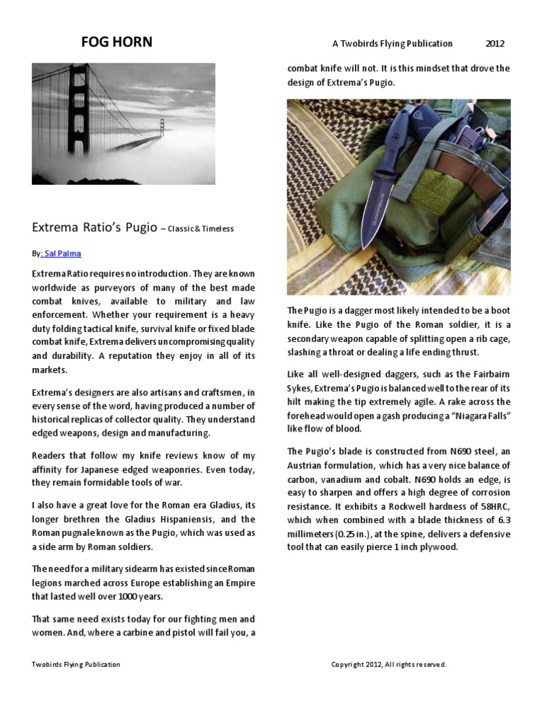 Extrema Ratio's Pugio - Classic & Timeless | PDF | Knife | Blade