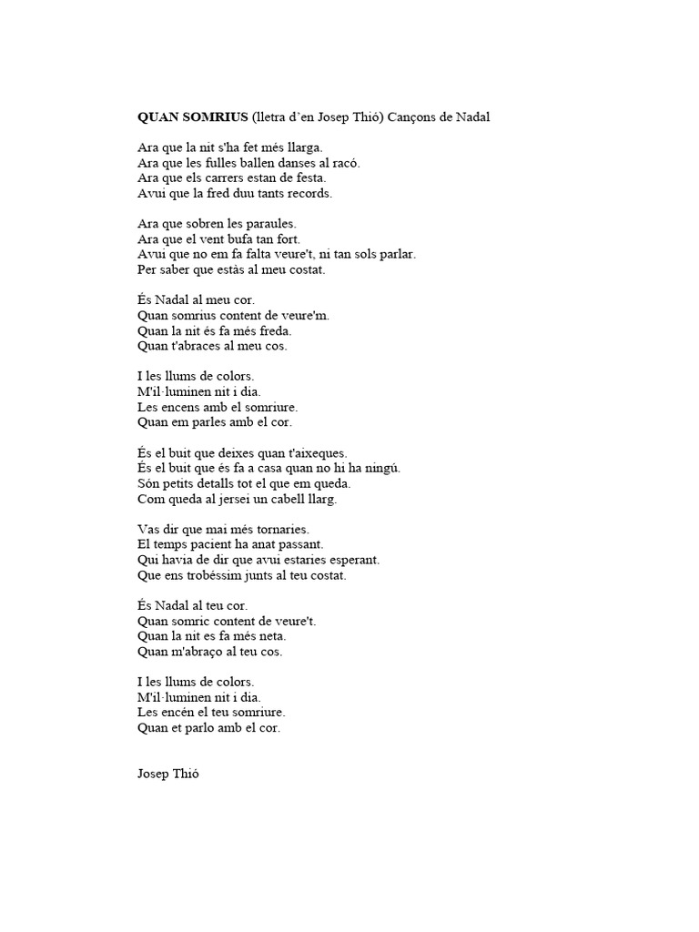 Quan Somrius Lletra | PDF