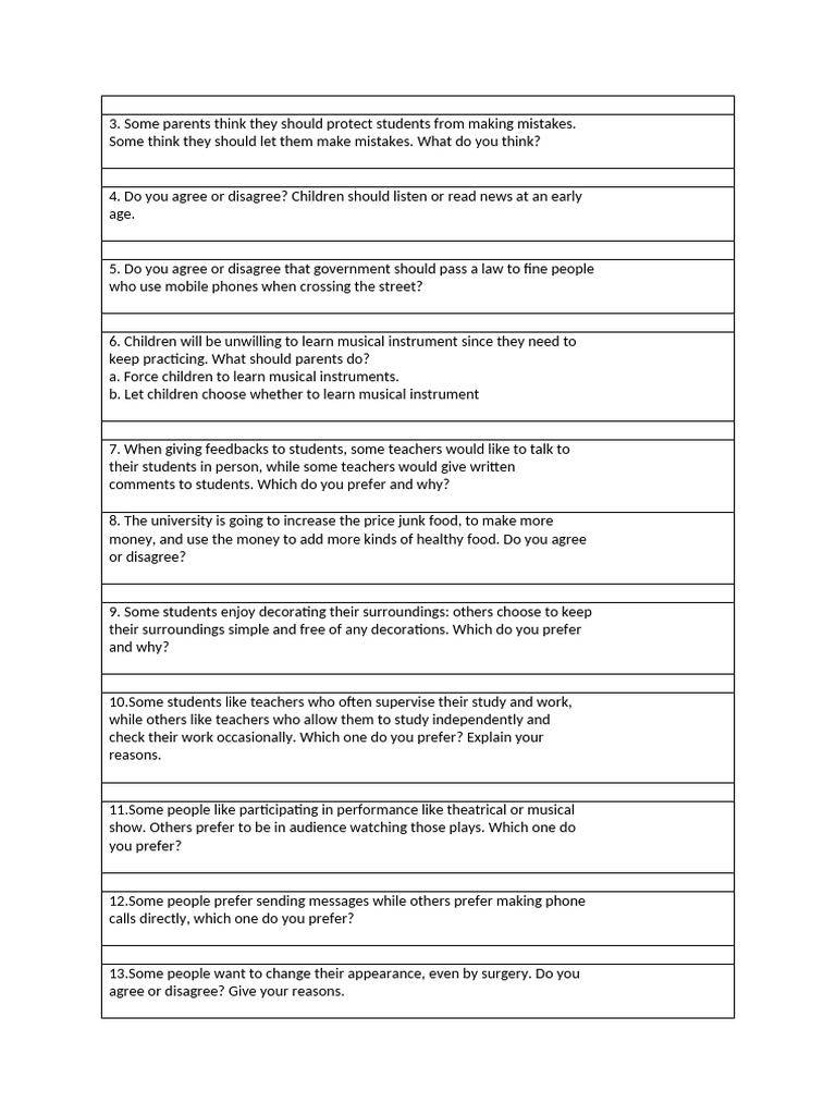 Ready Made Independent Questions | PDF