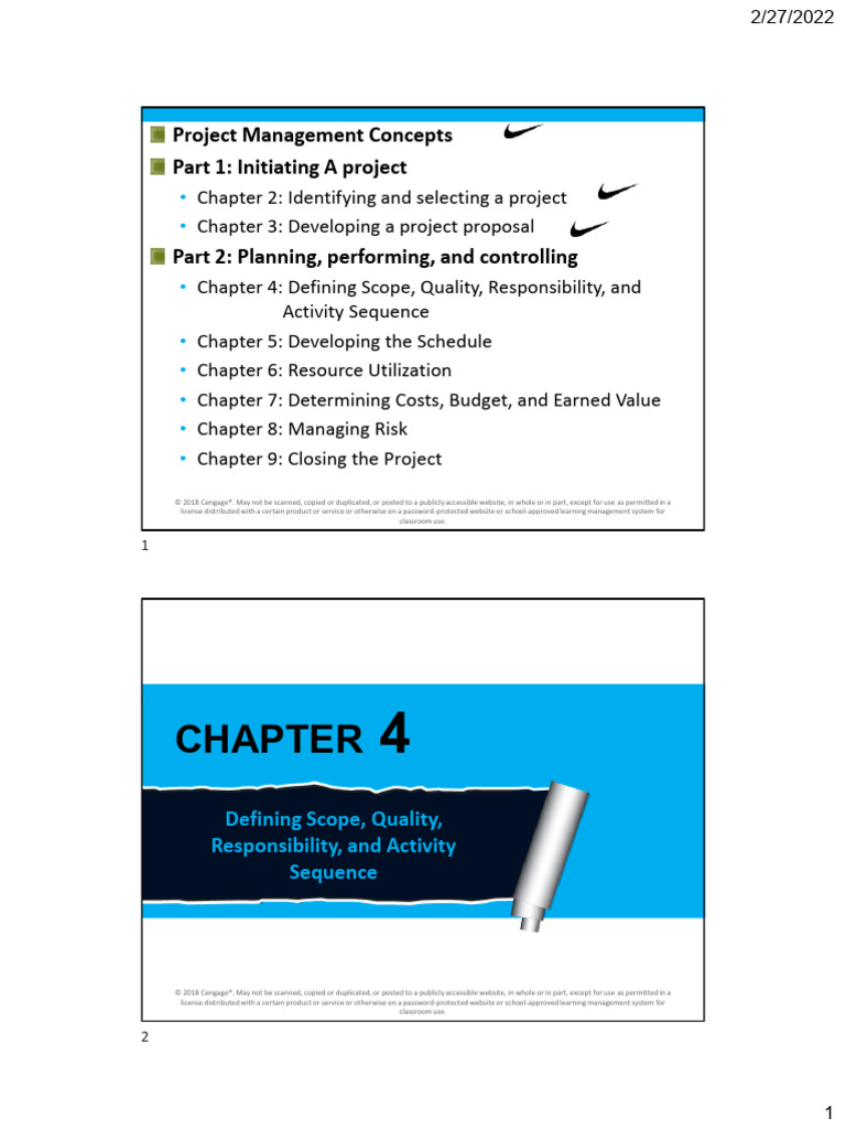 4.1 C H A P T E R - 4 - Defining Scope, Quality, Responsibility, and ...