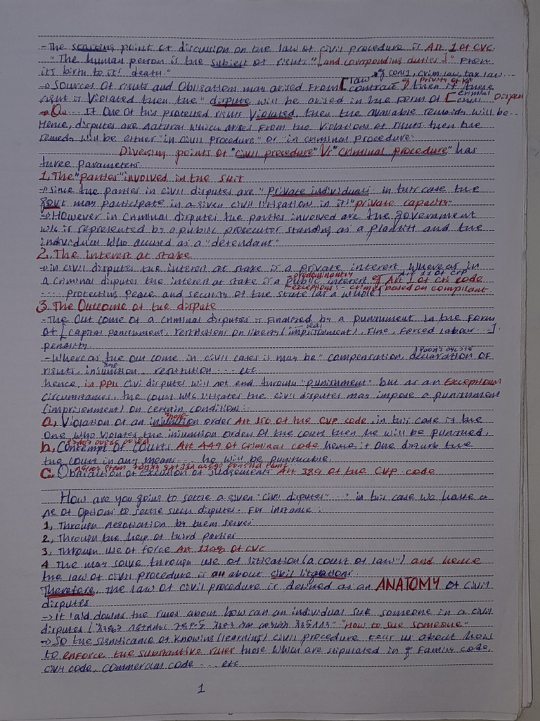 Ethiopian Civil Procedure Class Note | PDF