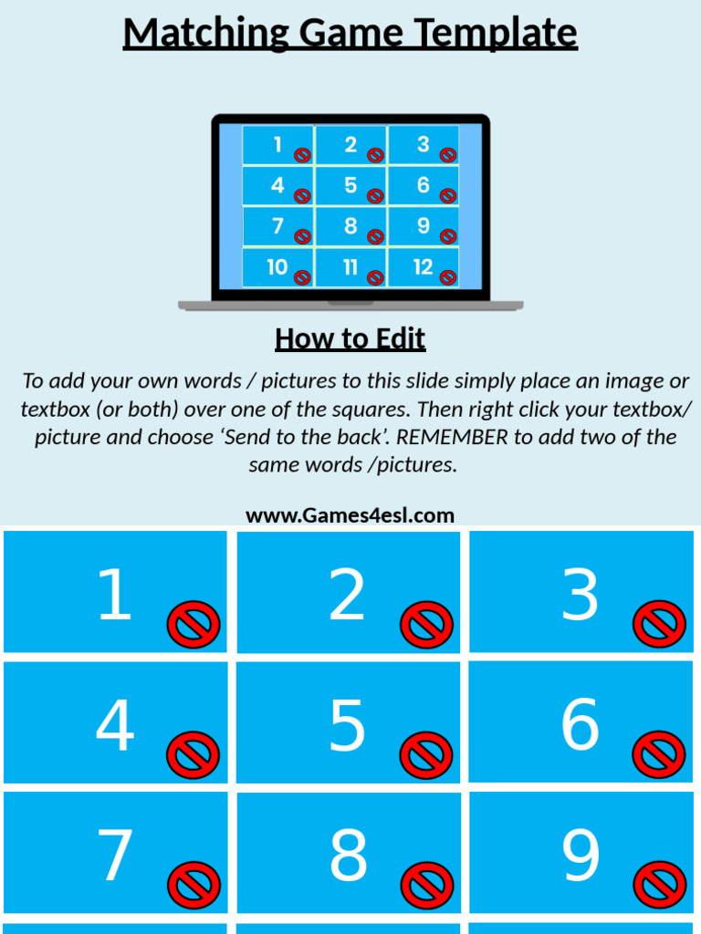 1 Matching-Game-Blank-Template | PDF