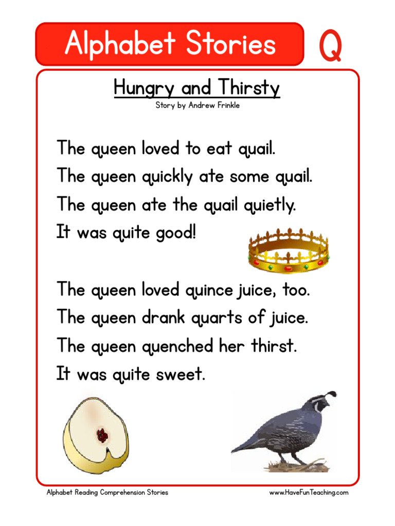 Alphabet Stories Comprehension Q | PDF