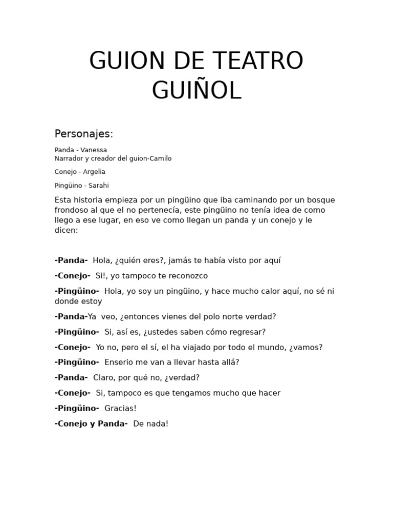 Guion de Teatro Guiñol | PDF