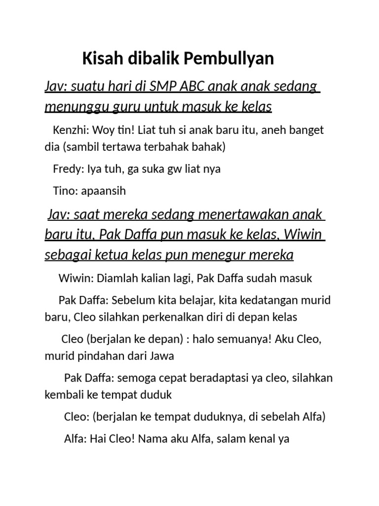 Kisah Dibalik Pembullyan | PDF
