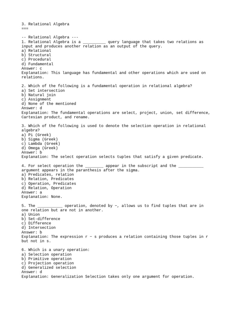 Relational Algebra | PDF | Databases | Computer Programming