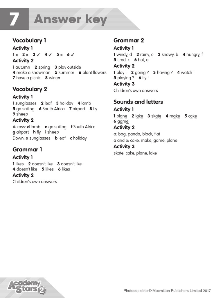 AS - TRC2 - U7 - 06 - Answer Key | PDF | Language Arts & Discipline