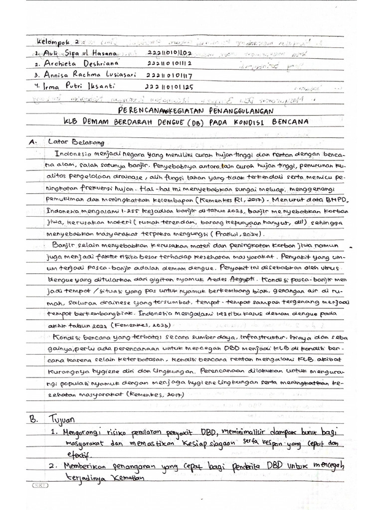 C - Kel 2 - Perencanaan Penanggulangan KLB DBD | PDF