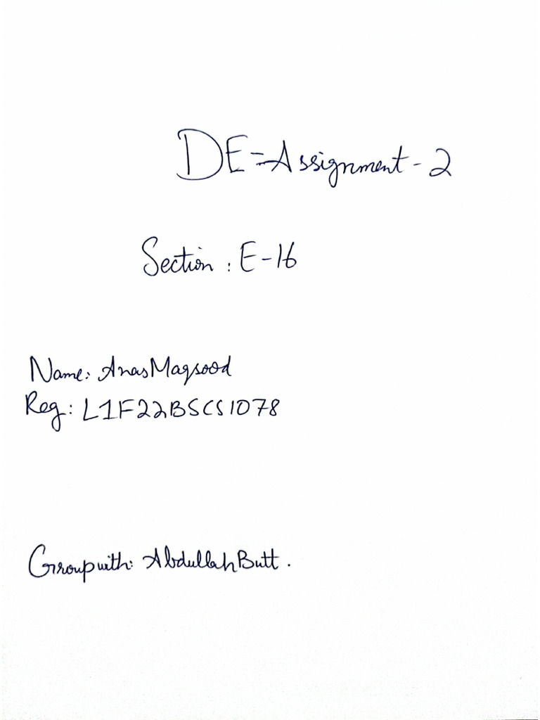 De Assignment 2 (1078) | PDF