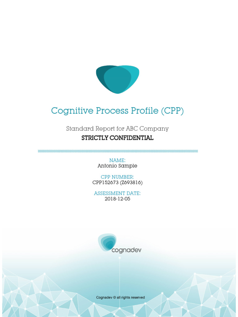 Cognitive Profile Analysis Report | PDF | Metacognition | System