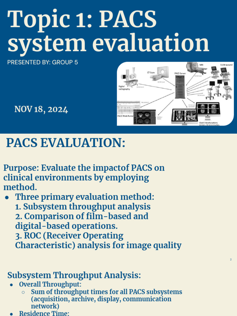 Topic 1 - PACS System Evaluation | PDF | Receiver Operating Characteristic | Information Science