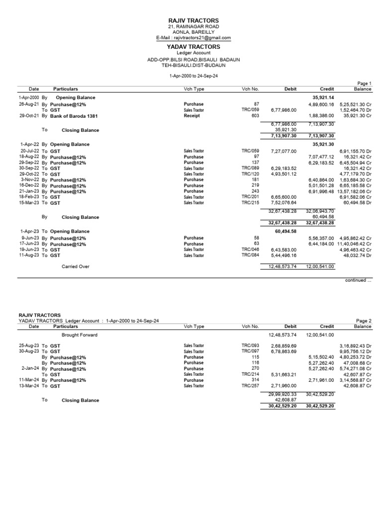 YADAV TR STATEMENT - Copy | PDF | Debits And Credits | Financial Services