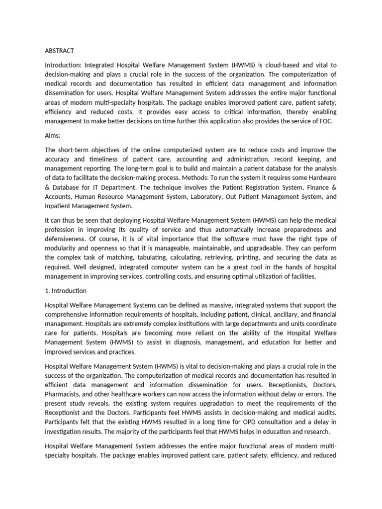 Report Haider Ali Ilma | PDF | Health Care | Hospital