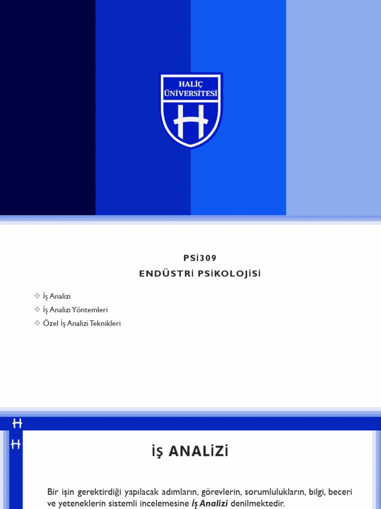 Psi̇309 Ders IV İş Anali̇zi̇ | PDF