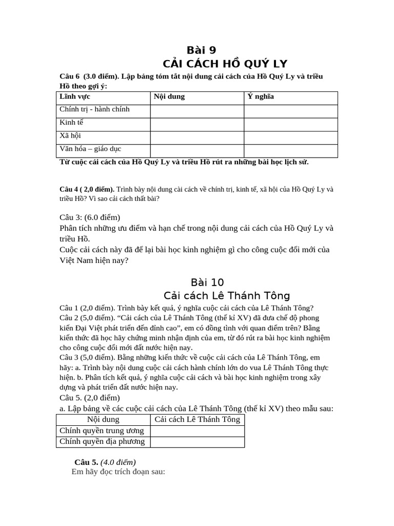 Đề ôn tập bài 9 | PDF