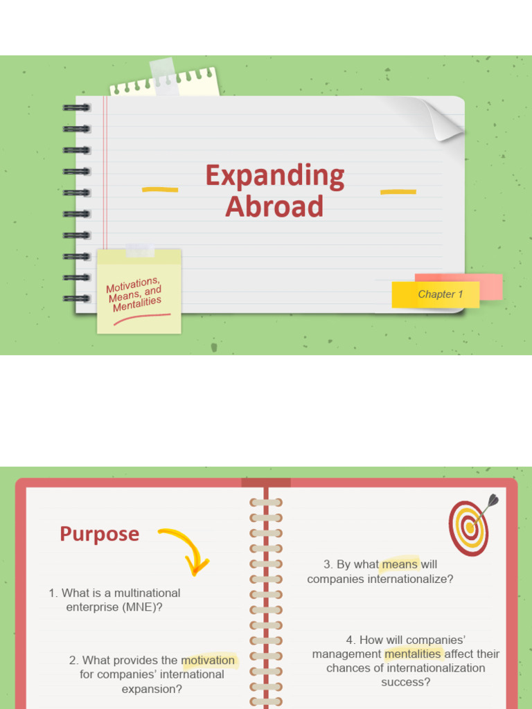 Chapter 1 Expanding Abroad | PDF | Multinational Corporation ...