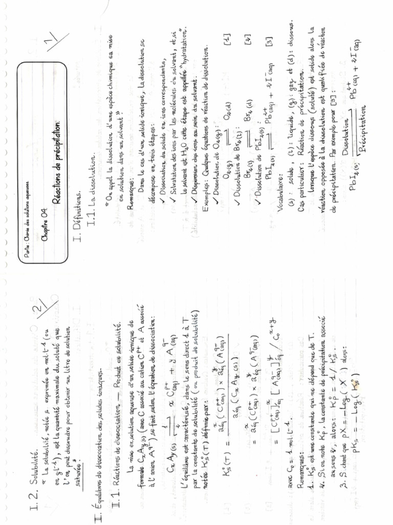 Chap 04 Reactions de Precipitation | PDF