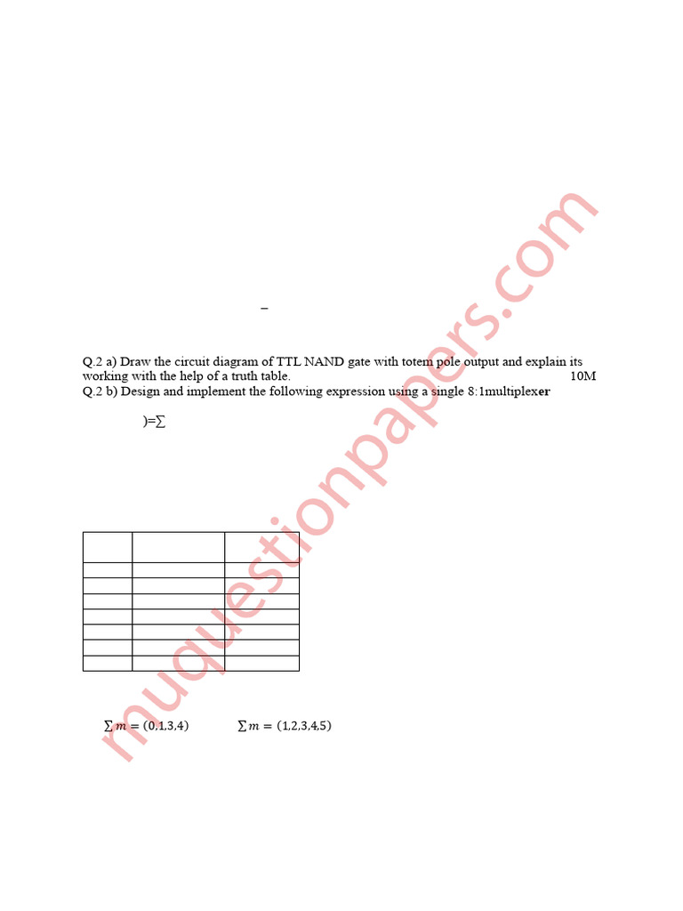 Digital Electronics Exam Paper | PDF | Logic Gate | Electronics