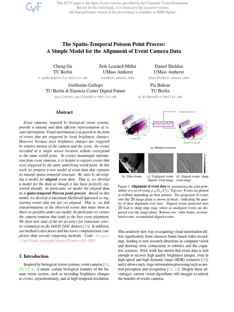 Gu The Spatio-Temporal Poisson Point Process A Simple Model For The ICCV 2021 Paper | PDF ...