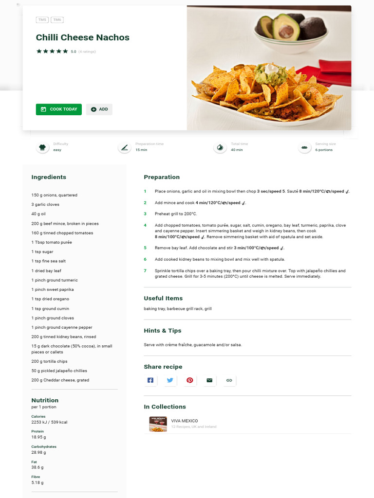 Chilli Cheese Nachos - Cookidoo® - The Official Thermomix® Recipe ...