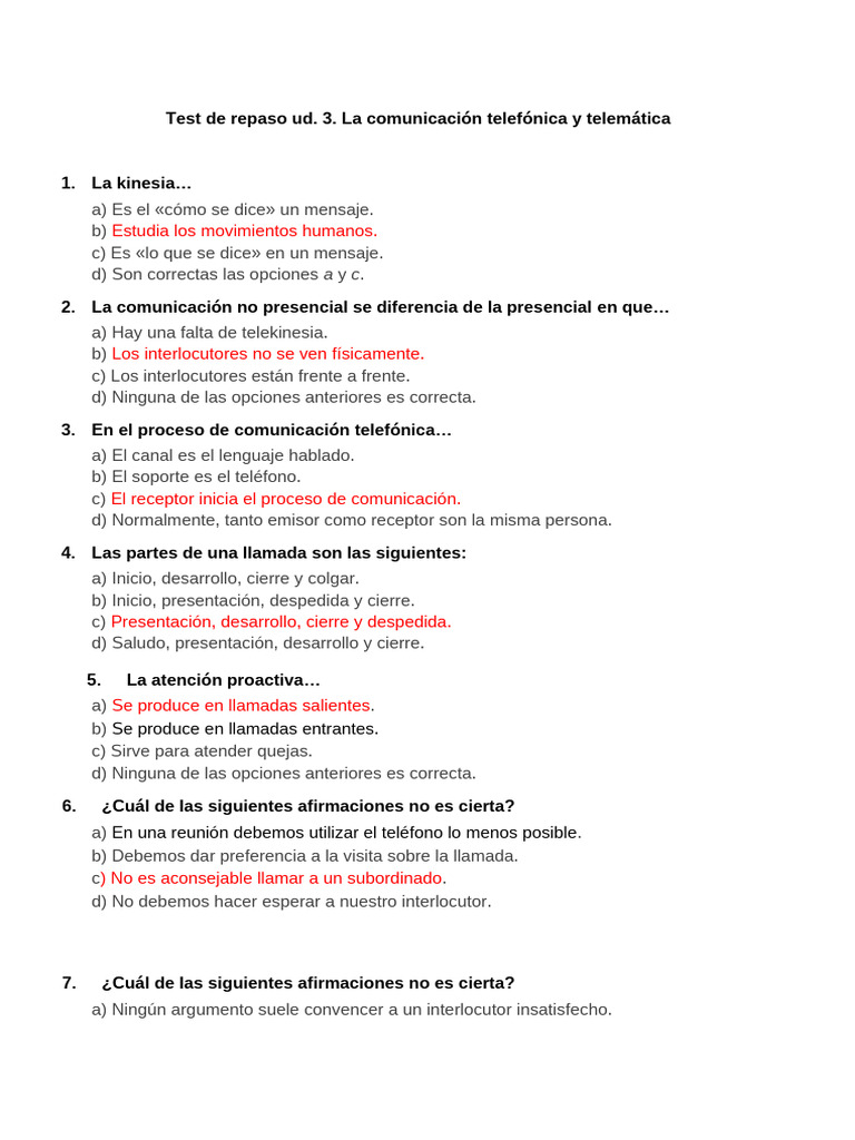 Test de Repaso Ud. 3 | PDF | Comunicación | web 2.0