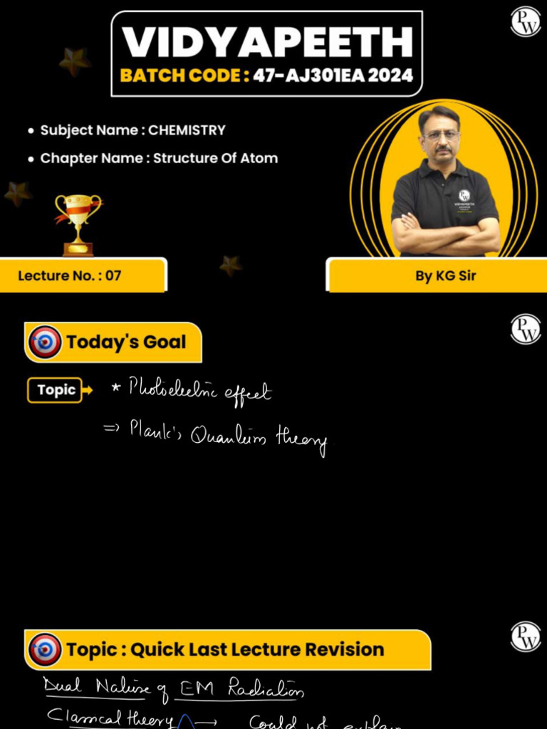 Structure of Atom - 07 - Class Notes - 47-AJ301EA 2024 | PDF