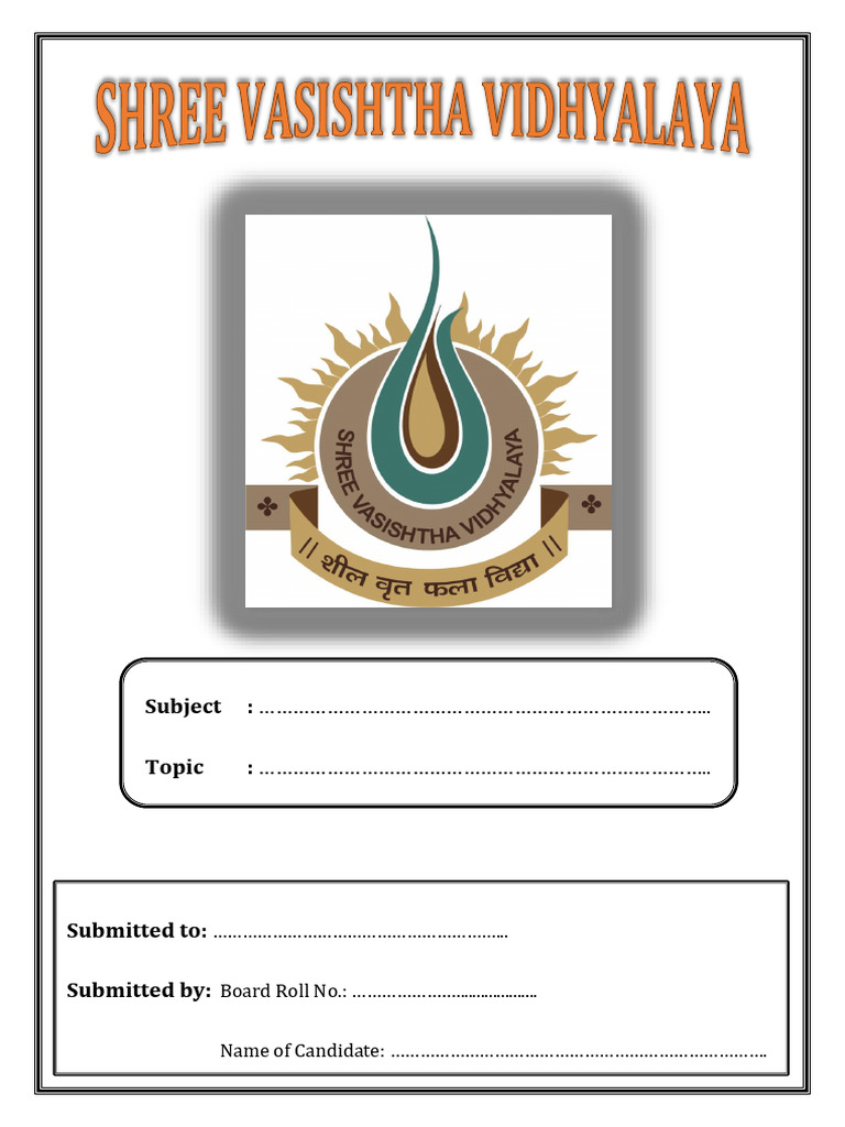 Shree Vasishta Vidhyalaya Document | PDF