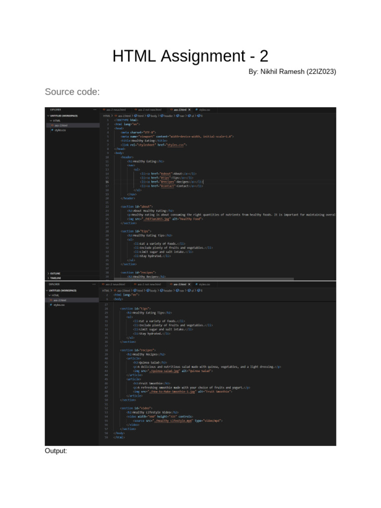 HTML Assignment - 2 | PDF HTML Assignment - 2 | PDF