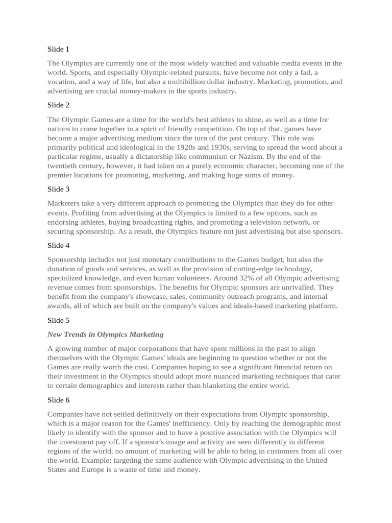 Arda Olympics Presentaiton Speech | PDF | Olympic Games | Sports