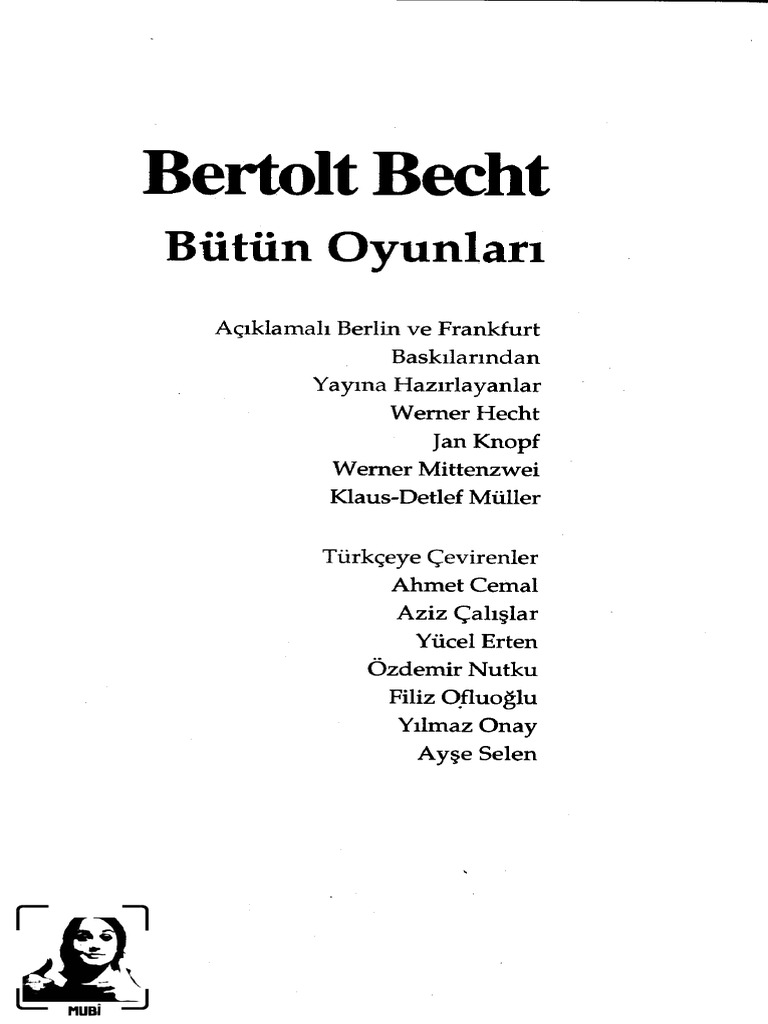 BERTOLT BRECHT Bütün Oyunları 11 | PDF