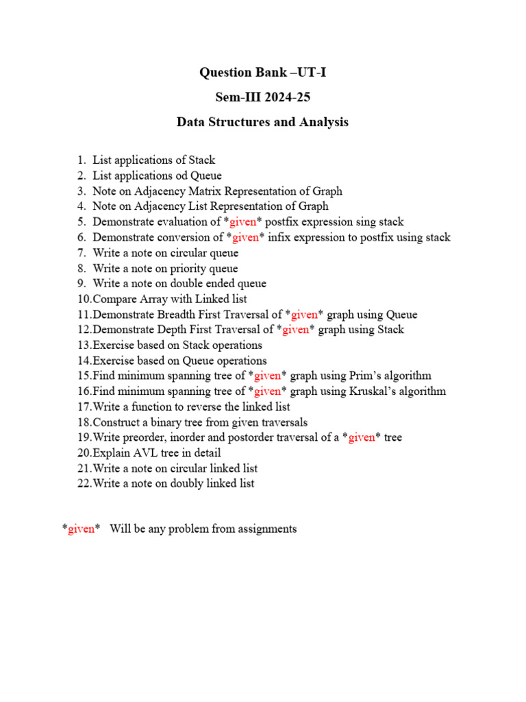 QB Dsa | PDF | Teaching Methods & Materials