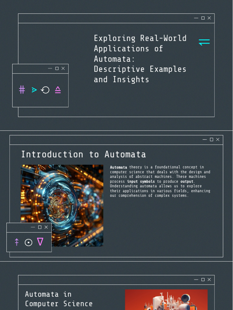 Slidesgo Exploring Real World Applications Of Automata Descriptive