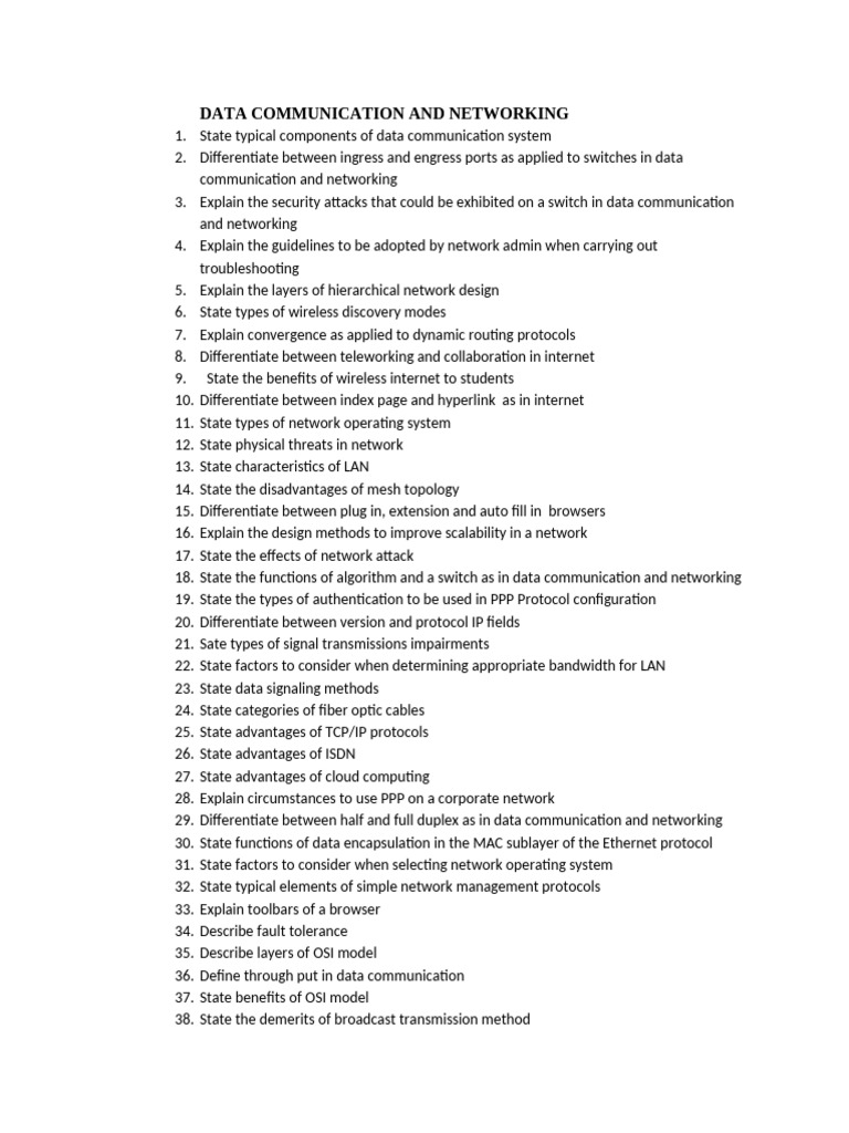 Data Communication and Networking | PDF | Computer Network | Network Switch