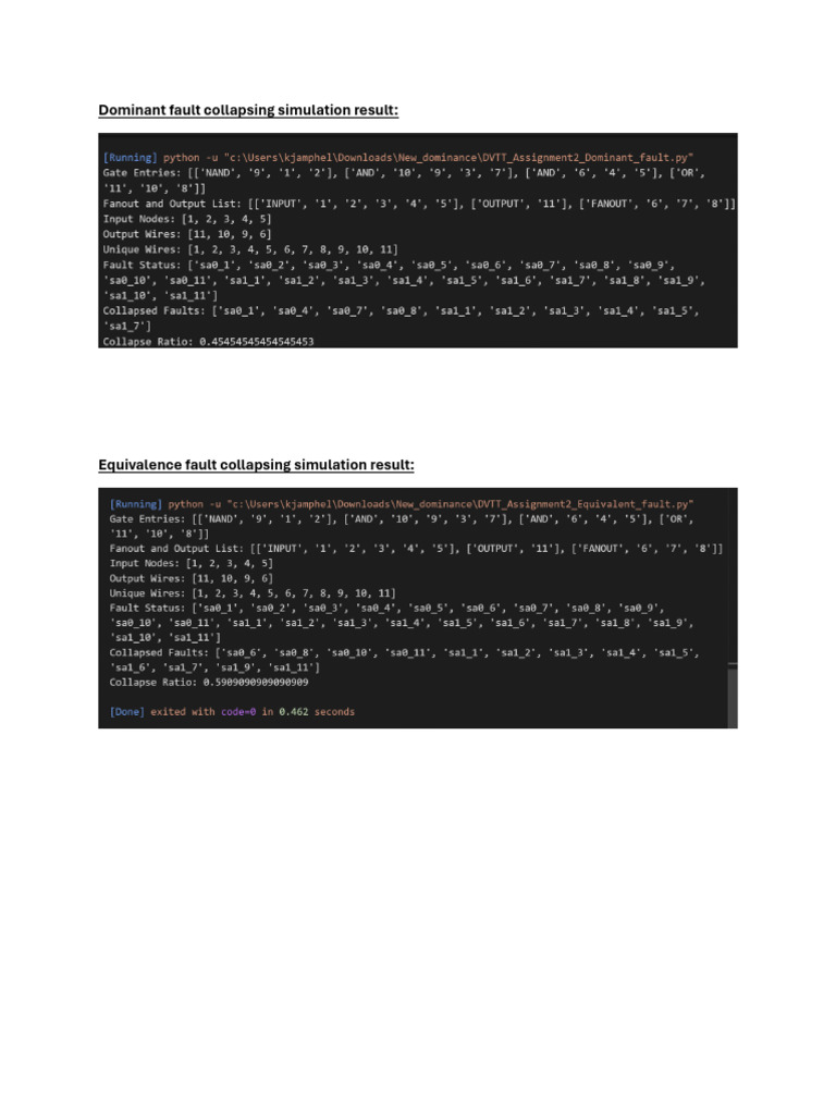 Fault Collapsing Simulation Result | PDF