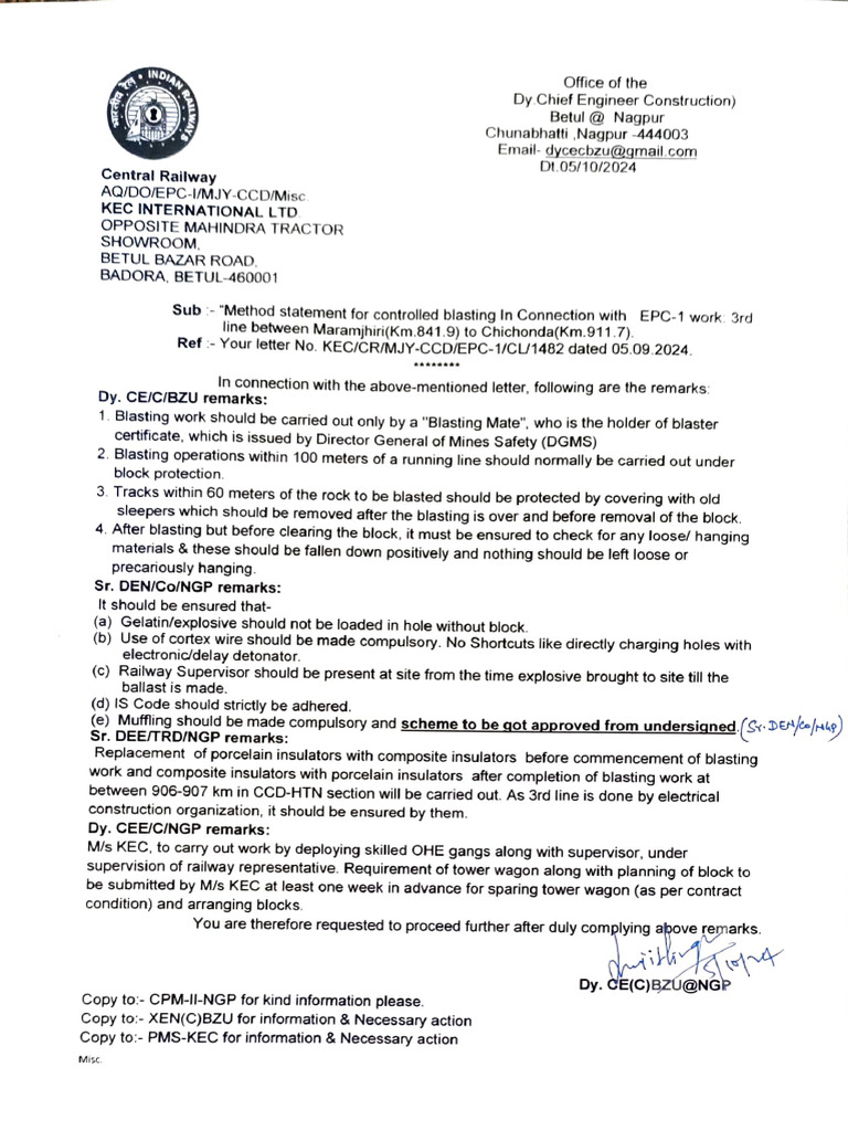 Method Statement For Control Blasting Letter | PDF | Technology ...