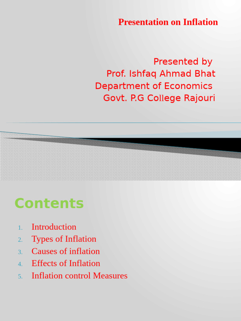 Ishfaq Ahmed Bhat | PDF | Inflation | Economics