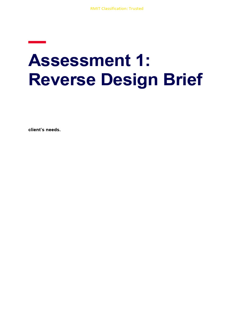 OENG1181 - Assessment 1 Reverse Design Brief - DangMinhDuc - S3959833 ...