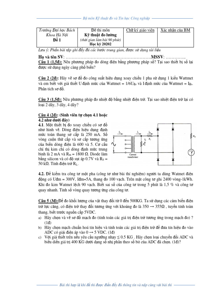 CK 20202 - Đề 1 | PDF