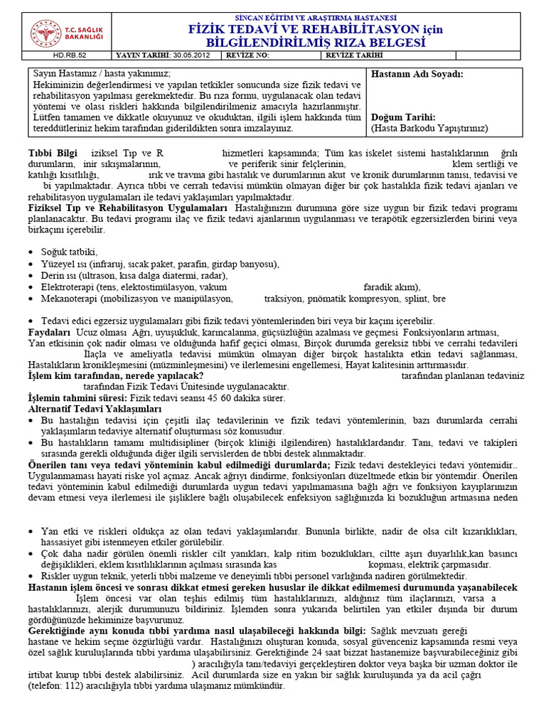 FTR Rıza Belgesi | PDF