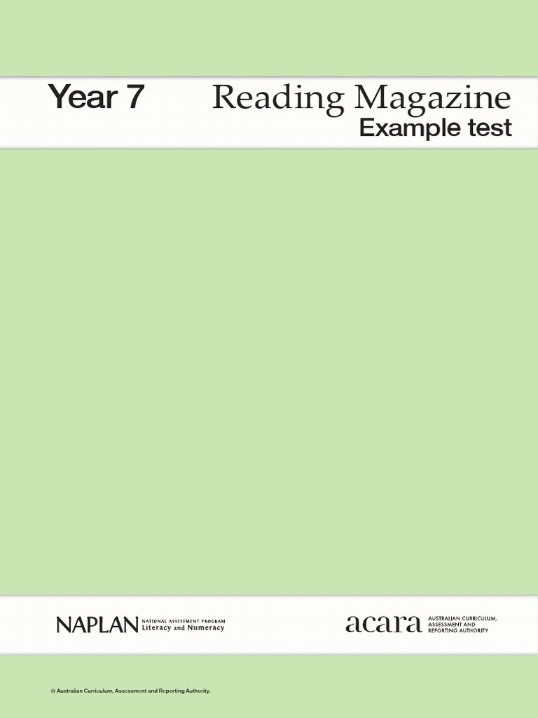Example Test Reading Magazine Y7 | PDF | Comet