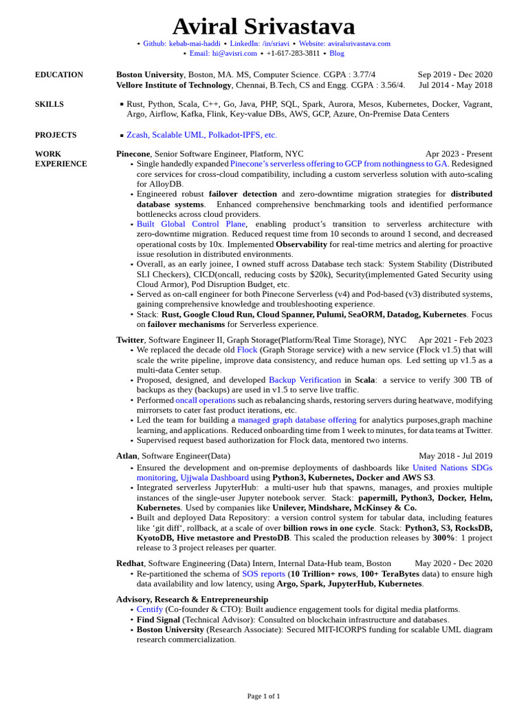 Software Engineer's Career Highlights | PDF | Cloud Computing | Computing