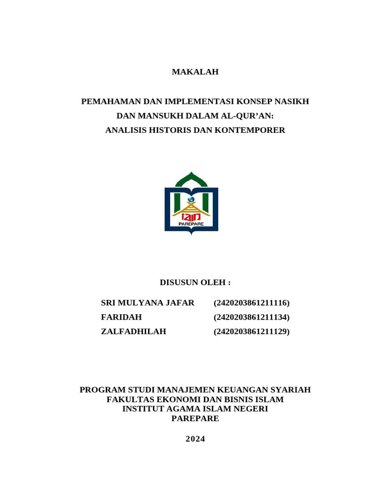 Konsep Nasikh dan Mansukh dalam Al-Qur'an | PDF
