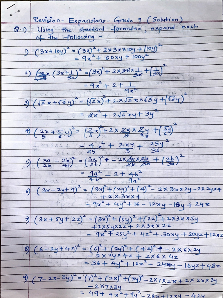 Expansions Worksheet Solution | PDF
