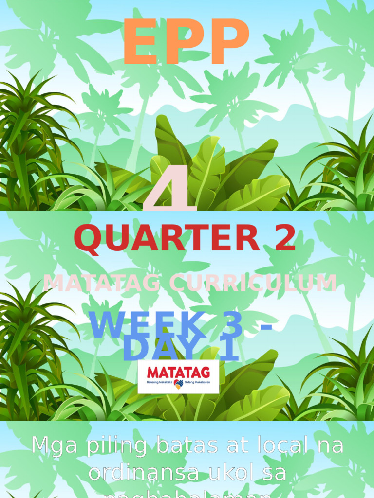 Epp 4 Matatag Week 3 q2 | PDF