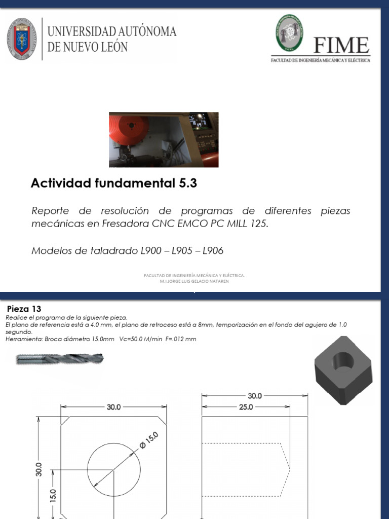 A5.3 Programas de Fresadora CNC | PDF | Perforar | Metalurgia
