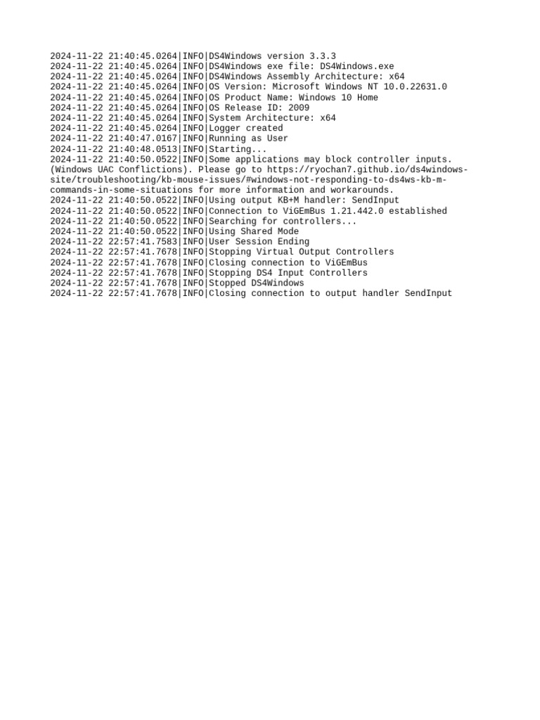 Ds4windows Log 20241122.1 | PDF | Computers