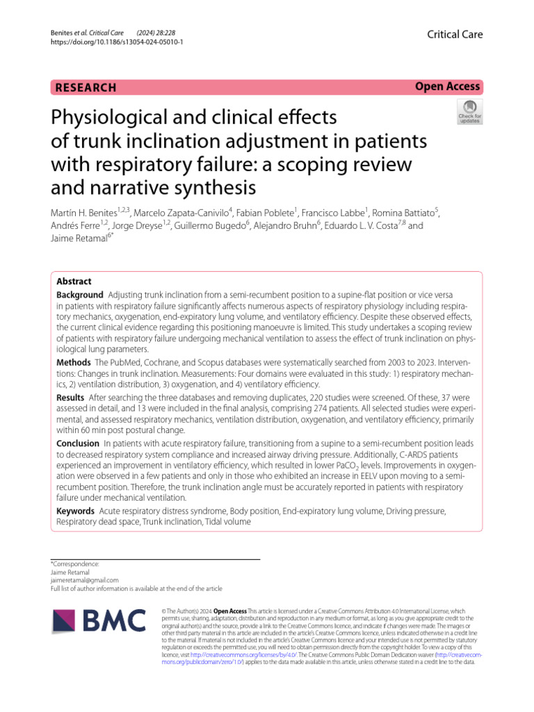 Physiological and Clinical Effects of Trunk Inclination Adjustment in ...